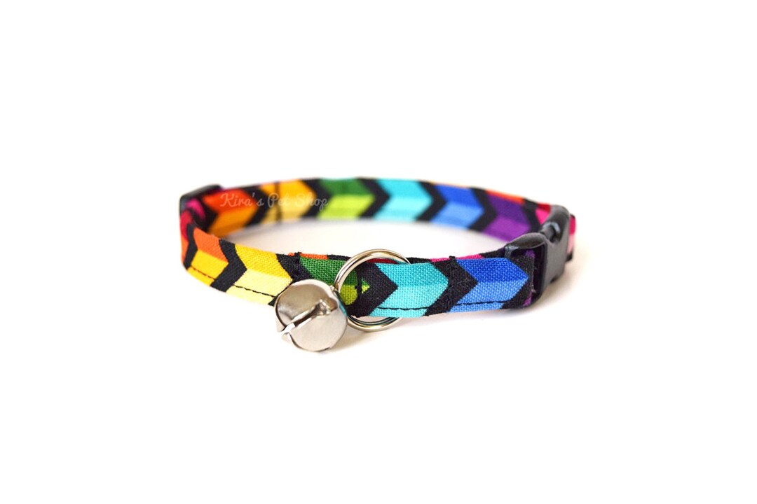 Rainbow Chevron Cat Collar, Breakaway Cat Collar, LGBT Pride Collar - Etsy