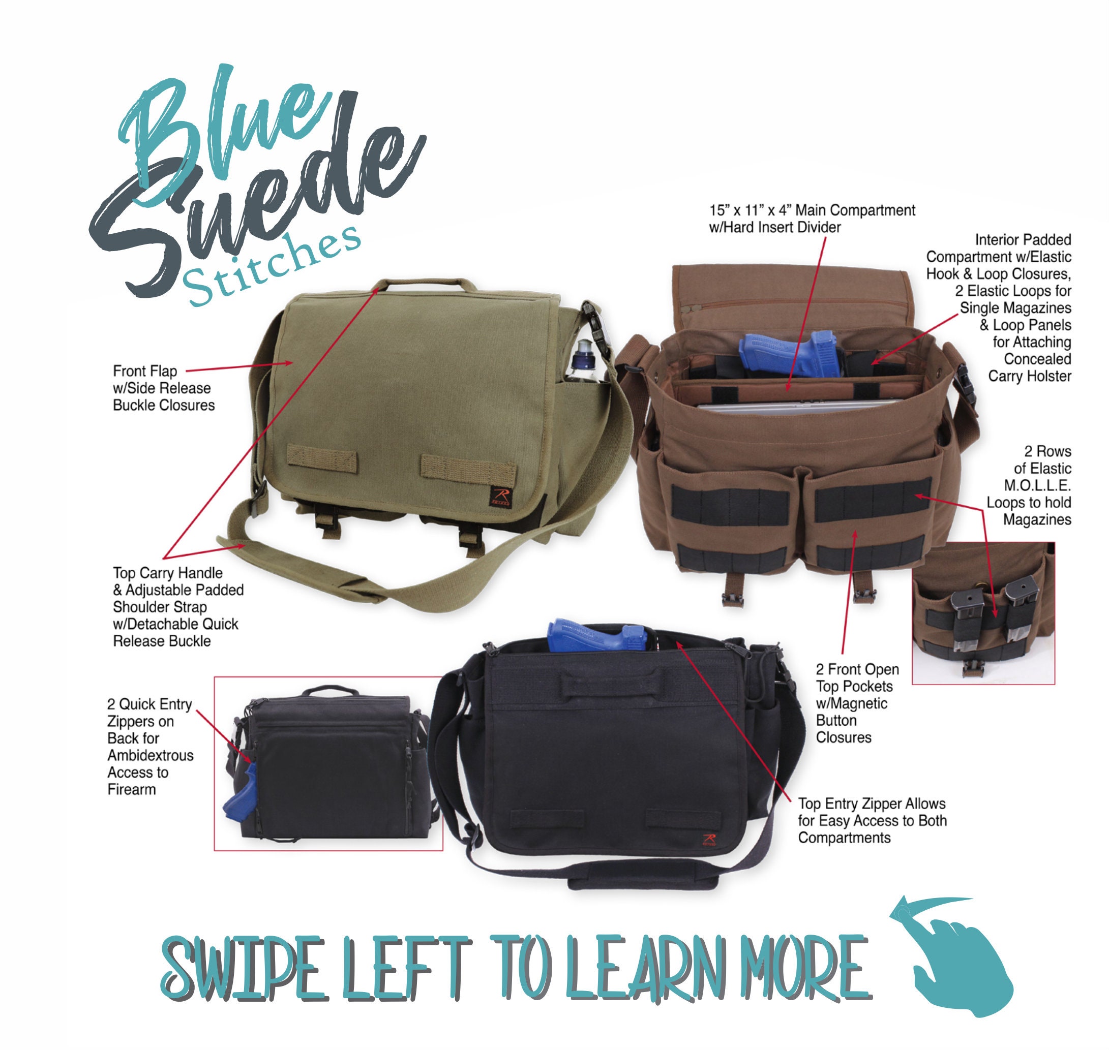 Personalized Concealed Carry Messenger Laptop Bag Groomsmen | Etsy