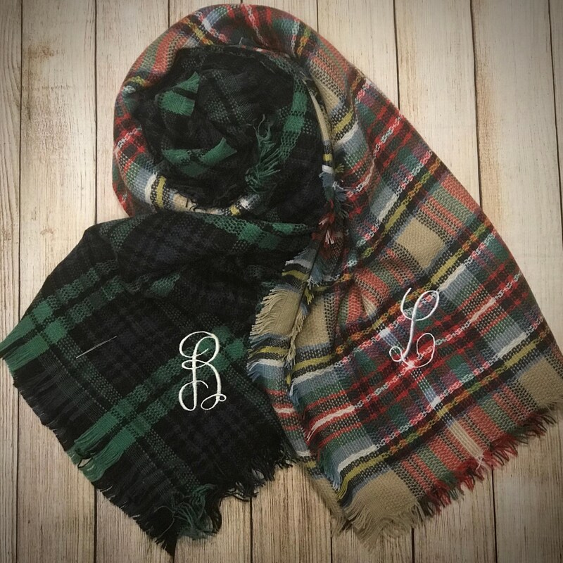 Monogrammed Scarf - Etsy