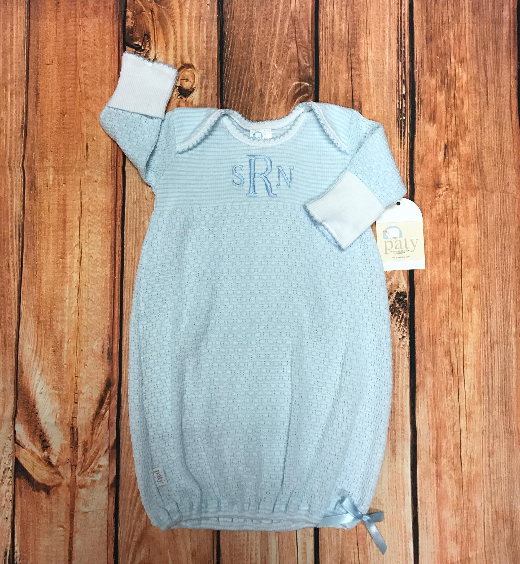 Monogrammed Paty Baby Gown Pink Purple and blue Baby Gift | Etsy
