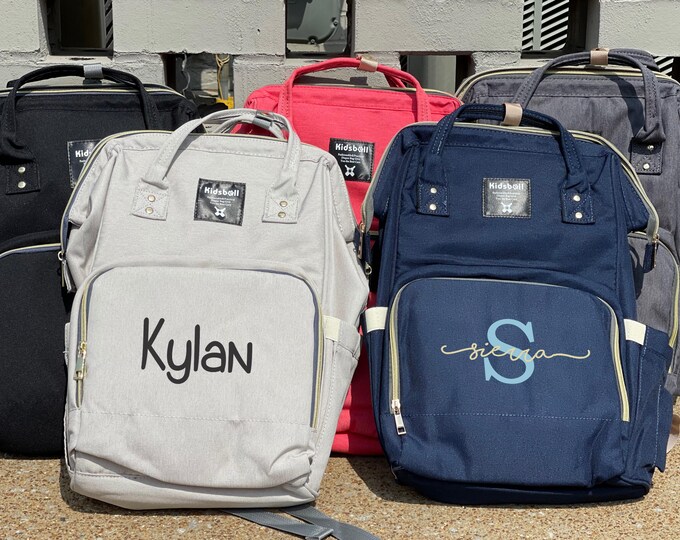 Personalized Diaper Bag Backpack, Monogram Diaper Bag, New Baby, Baby ...