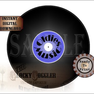 50s Printable Vinyl Record Images 5 PDF Files ~ 11x11" 1950s Retro ...