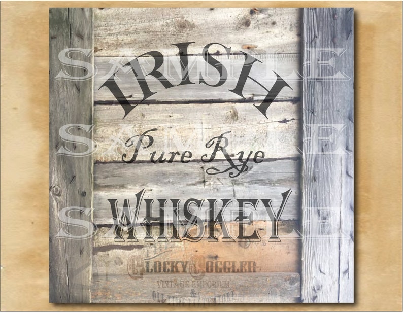 Weathered Crate Label IRISH WHISKEY 12x12 PDF 1 Pirate | Etsy