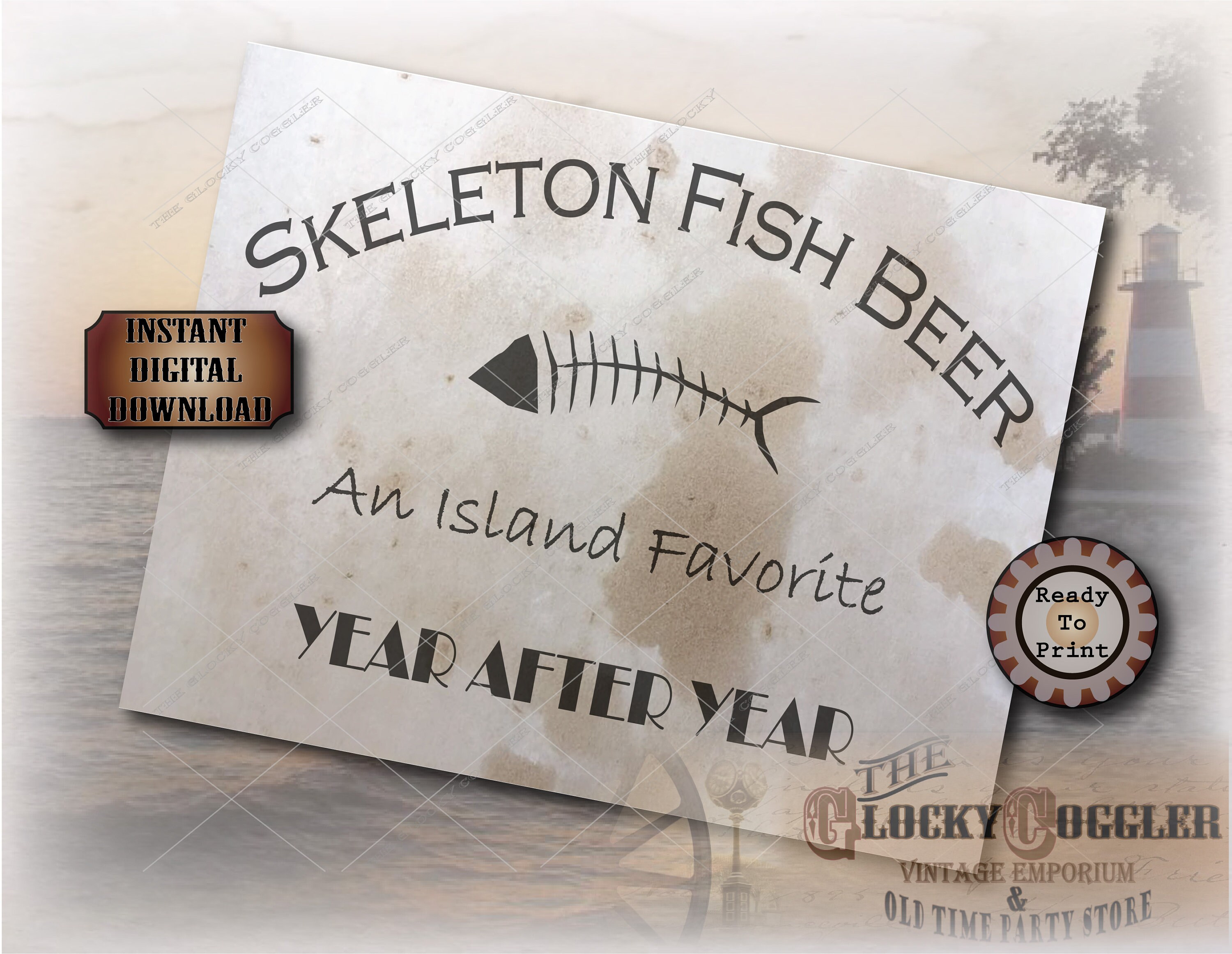 5 Beach Themed Prohibition Crate Labels Printables Vintage - Etsy Hong Kong