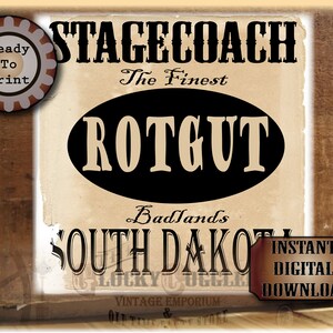 THE Original Booze Crate Labels Wild West Prohibition Speakeasy Gatsby ...