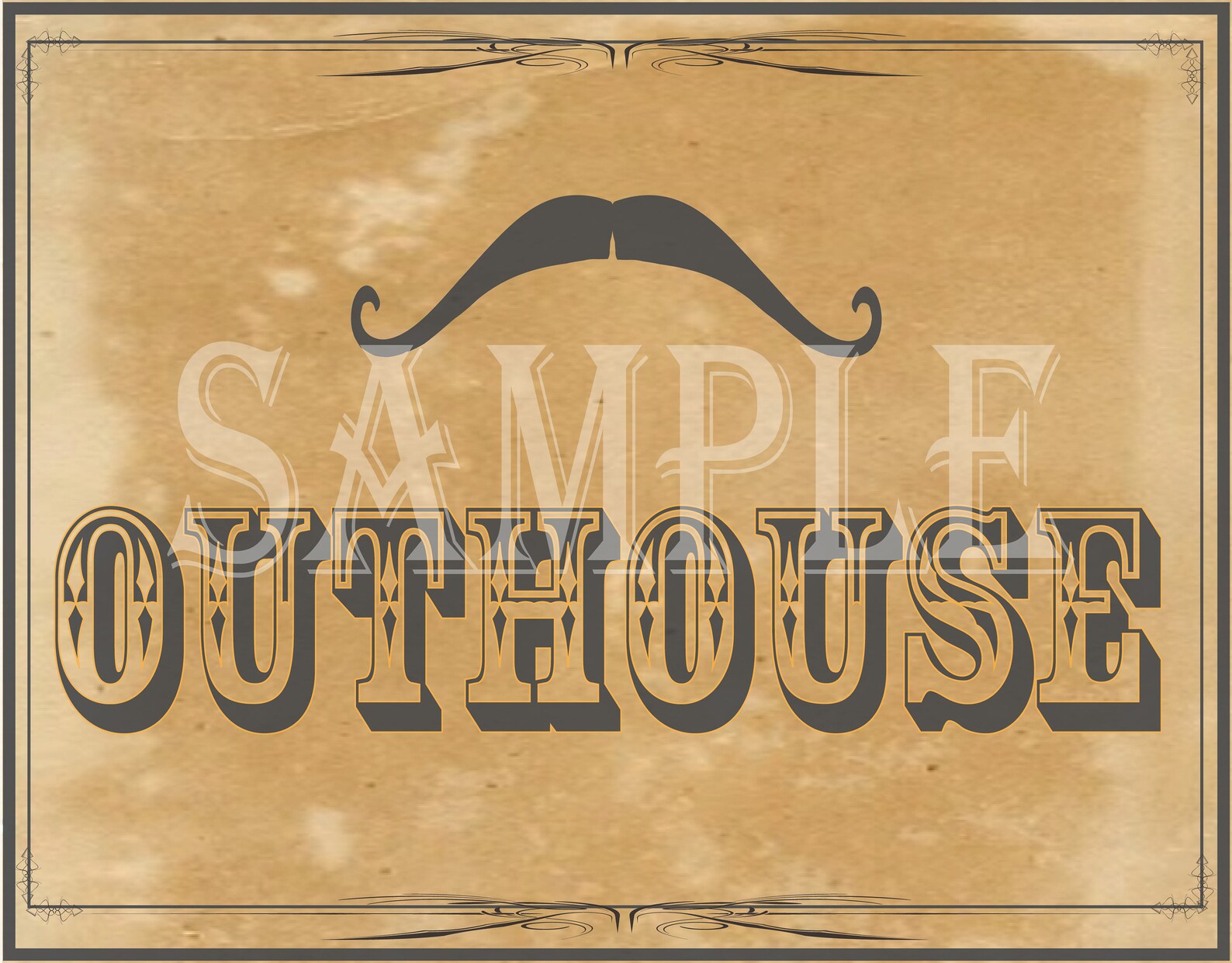 OUTHOUSE Sign Set Printable Restroom Signs Mustache & Corset - Etsy