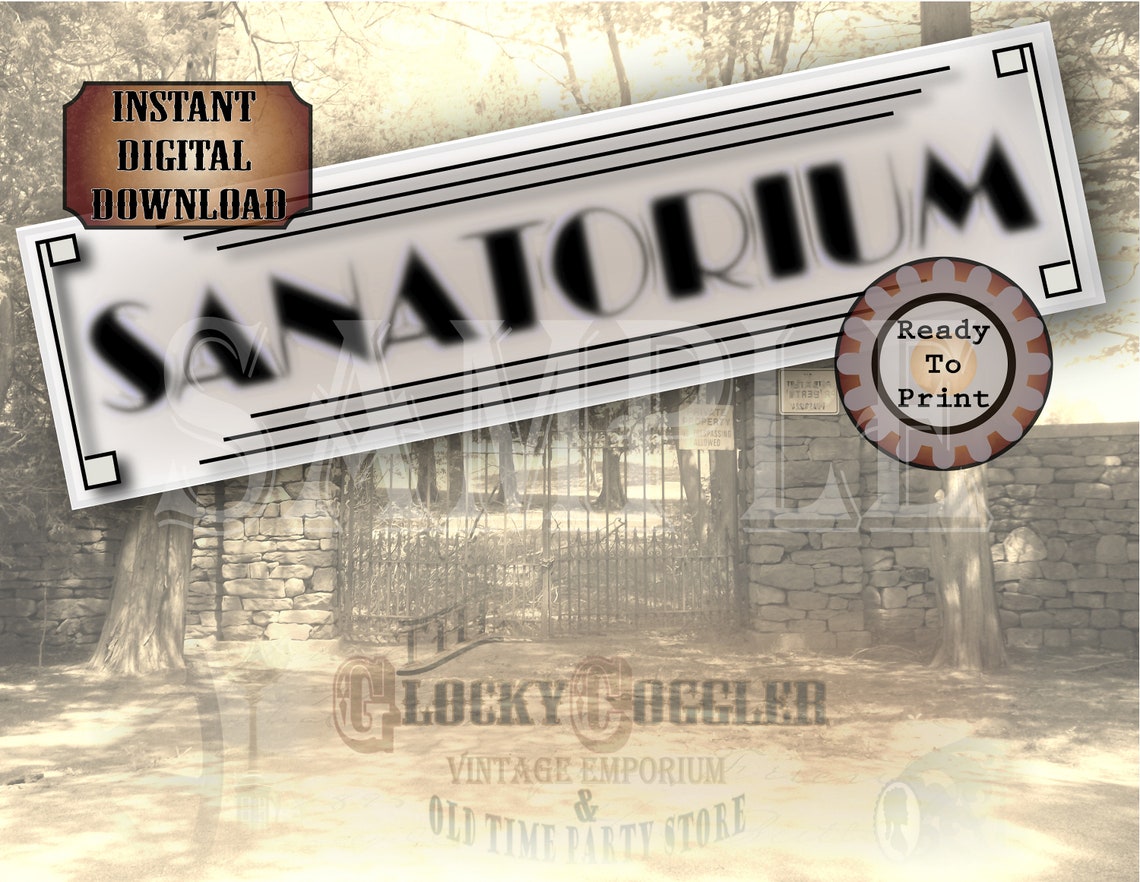 SANATORIUM Haunted Asylum Printable Party Prop ~ Jpg Digital File ...