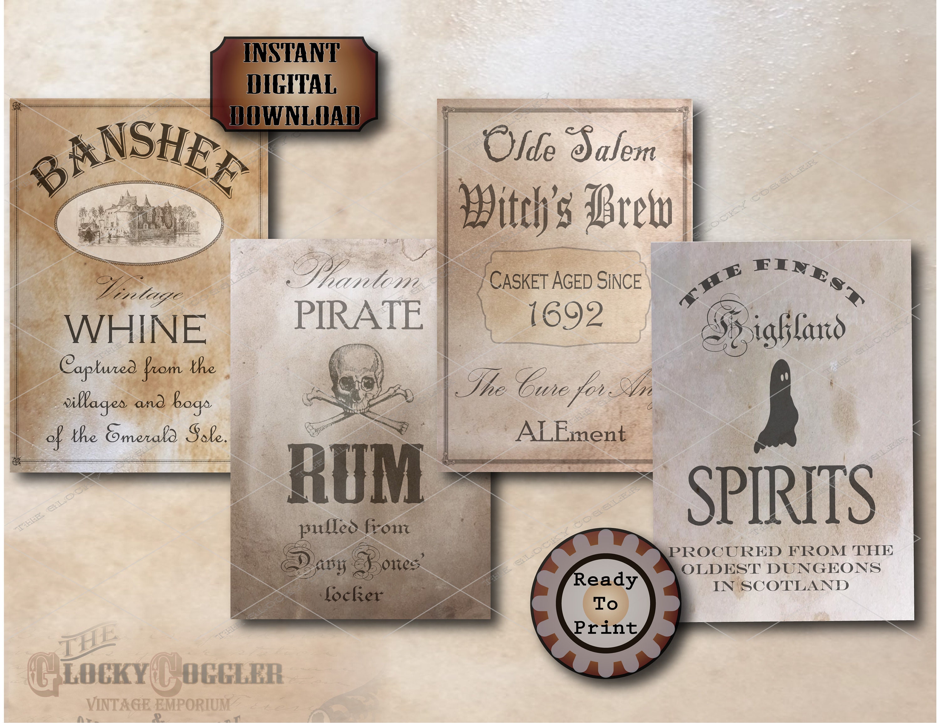 Pirate Rum Bottle Labels