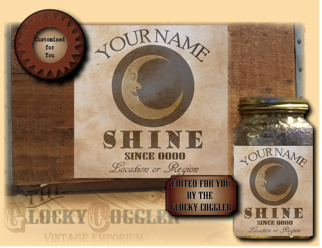 Custom Moonshine Crate & Bottle Labels 4 File Printable Set ~ MOON ...