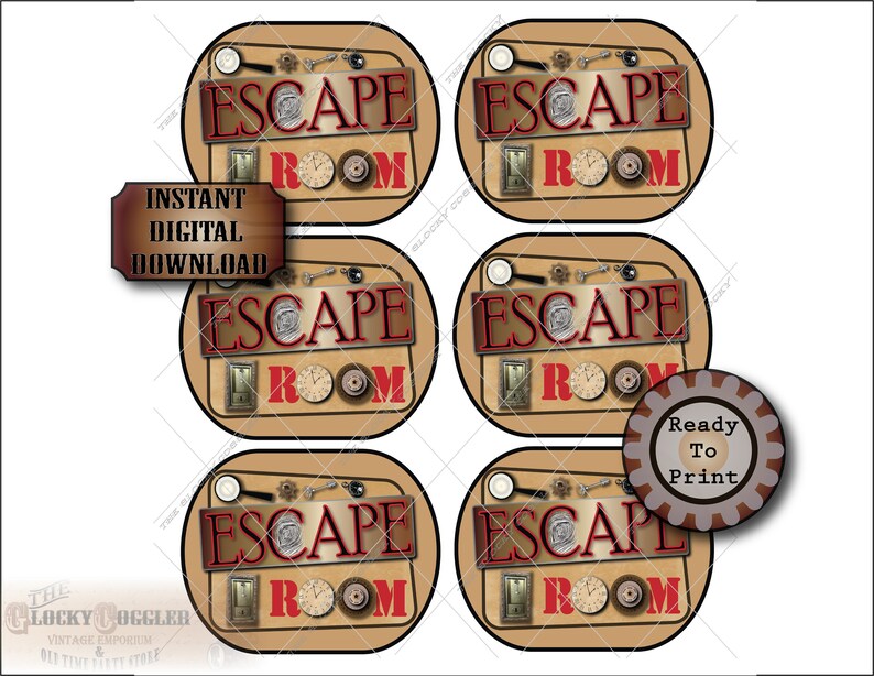 ESCAPE ROOM Party Food Printable Set 4 JPG Aged Paper - Etsy