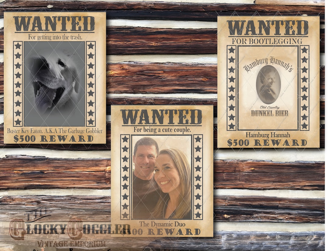 DIY Blank WANTED Poster Printable ~ Space for Photo, Crime, Name ...