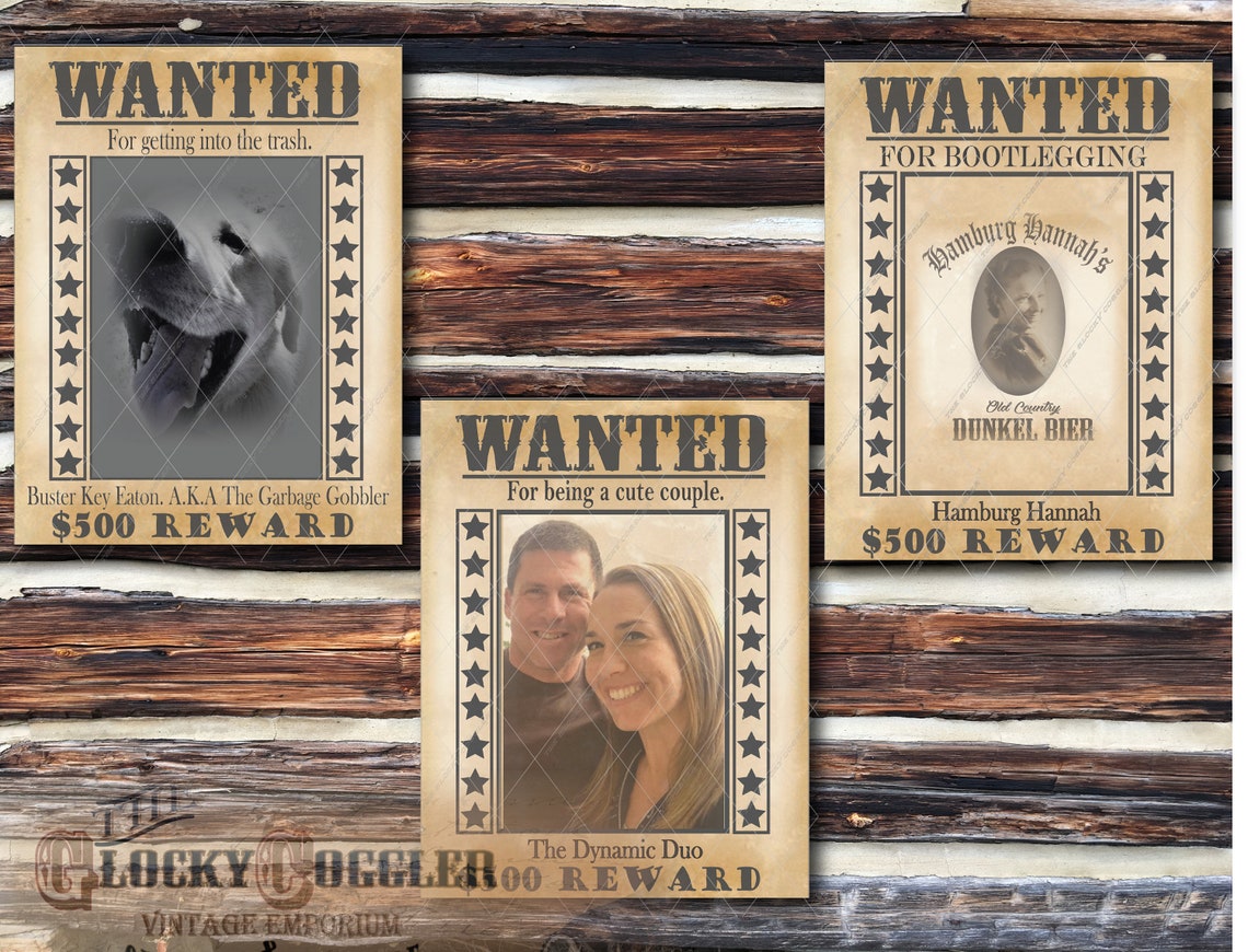 DIY Blank WANTED Poster Printable ~ Space for Photo, Crime, Name ...