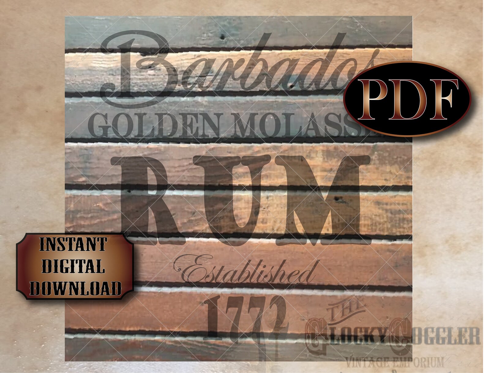 5 Caribbean Rum Crate Labels Printable PDFs 12X12 | Etsy