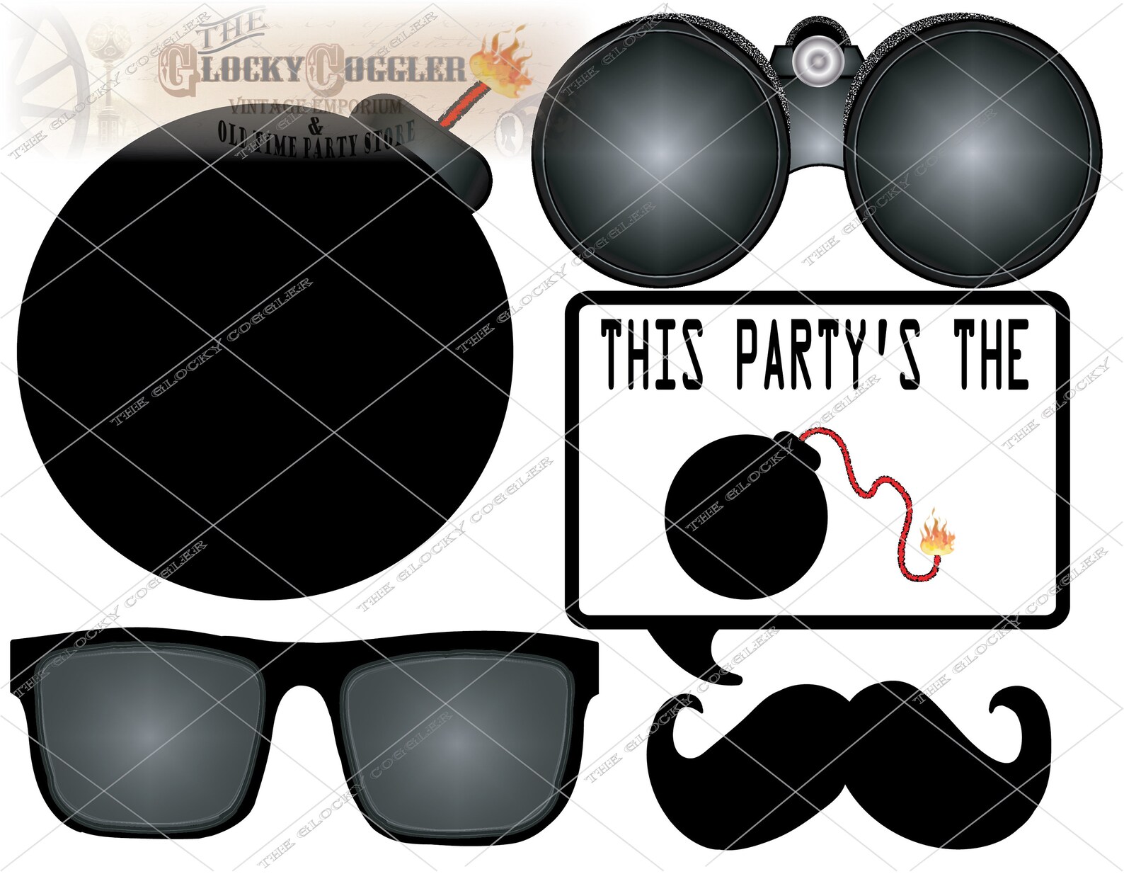 MURDER MYSTERY Detective Photo Booth Props 1 ZIP File Cast | Etsy