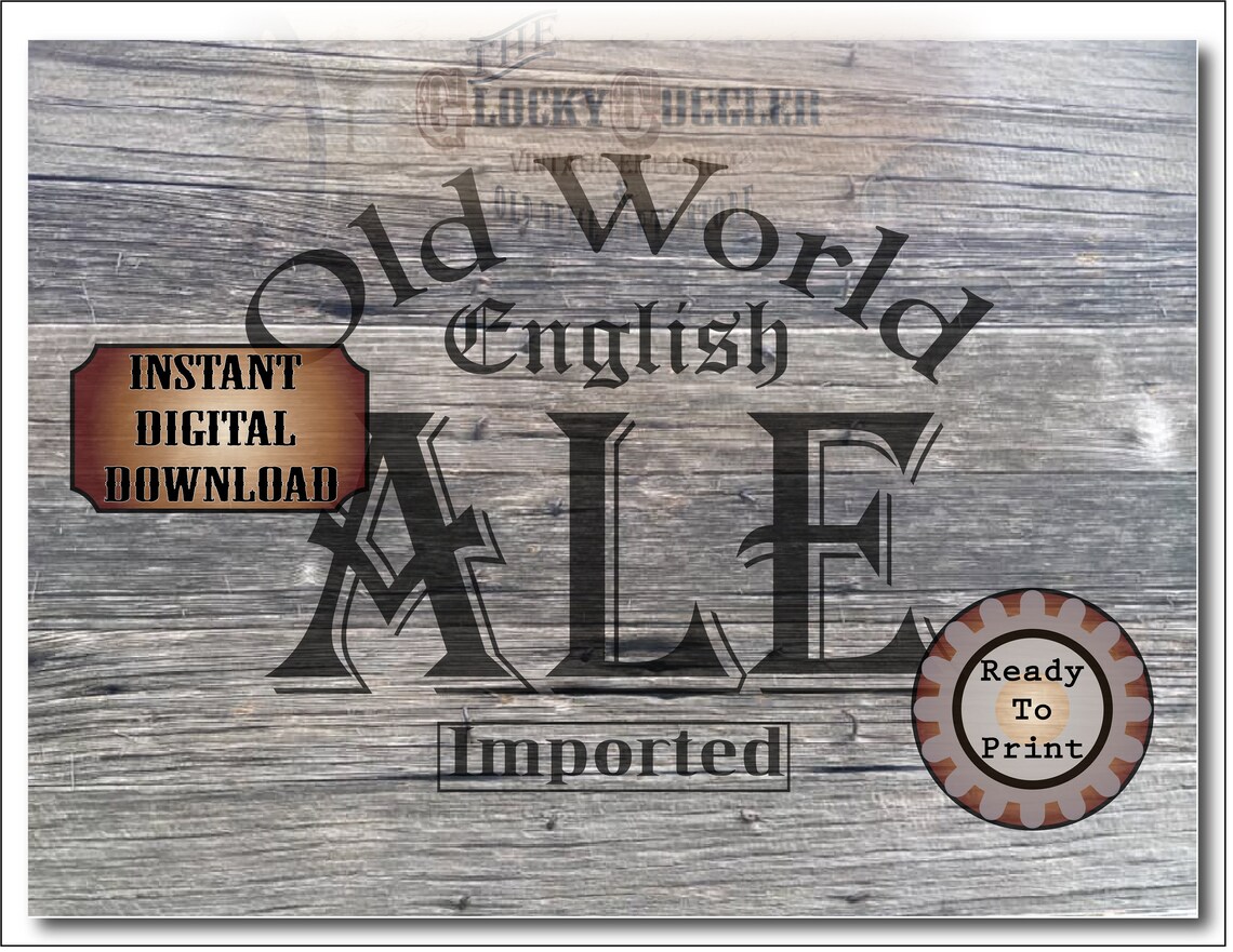OLD ENGLISH ALE Crate Label One 18x24 Pdf Weathered | Etsy