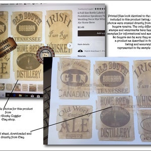 6 Liquor Bottle Labels Printable Bootlegger Prohibition Speakeasy Party ...