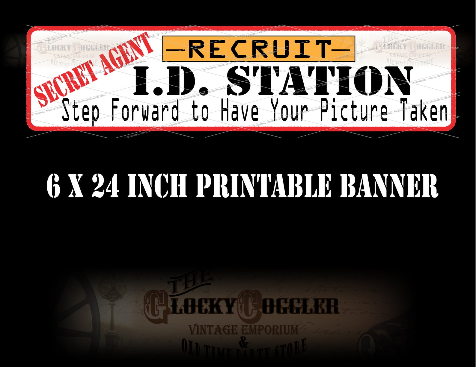 Spy Secret Agent Banner Digital MURDER MYSTERY Detective Party - Etsy
