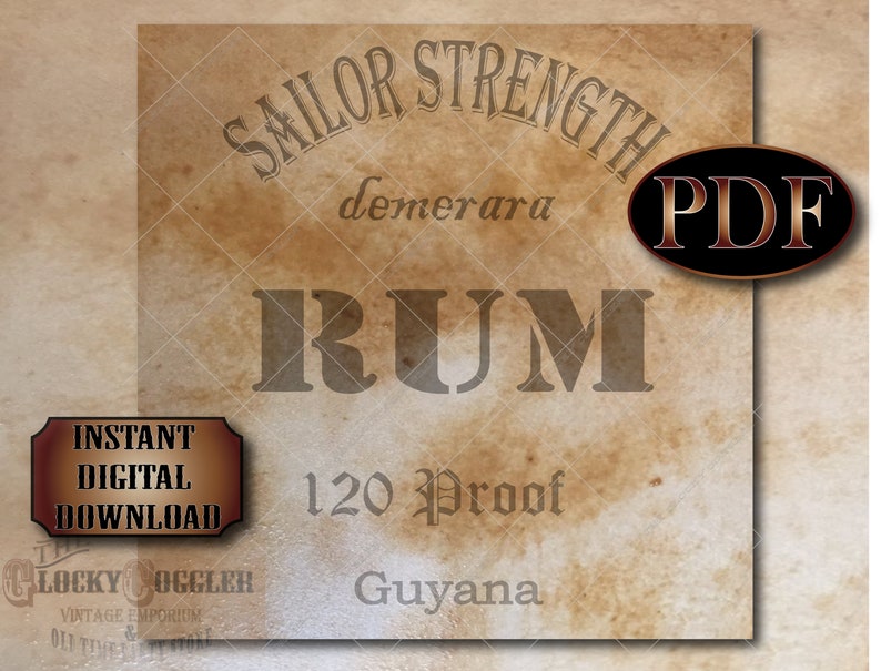 5 RUM Prohibition Crate Labels Printable Pdfs ~ 12x12" Aged Paper ...