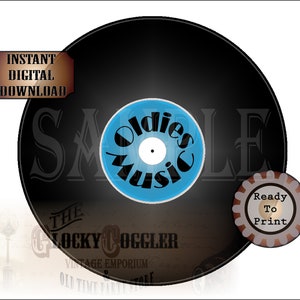50s Printable Vinyl Record Images 5 PDF Files ~ 11x11" 1950s Retro ...