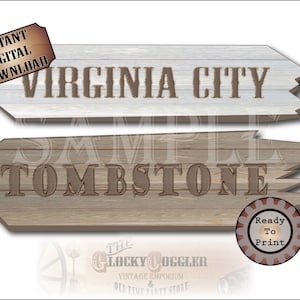 Wild West Directional Signs Printable Set ~ 5 Life Size Western Wedding ...