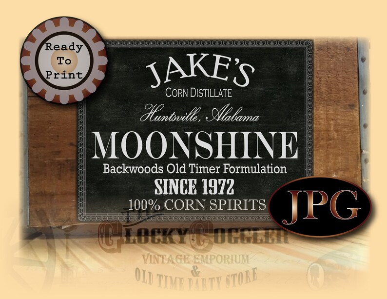 Custom Moonshine Crate & Bottle Labels 4 File Printable Set - Etsy