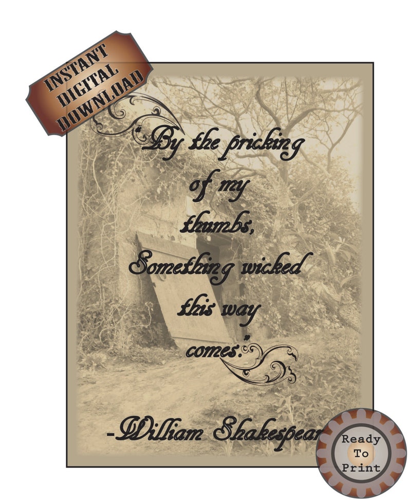 Open Tomb Printable Halloween Party Sign Shakespeare Quote - Etsy