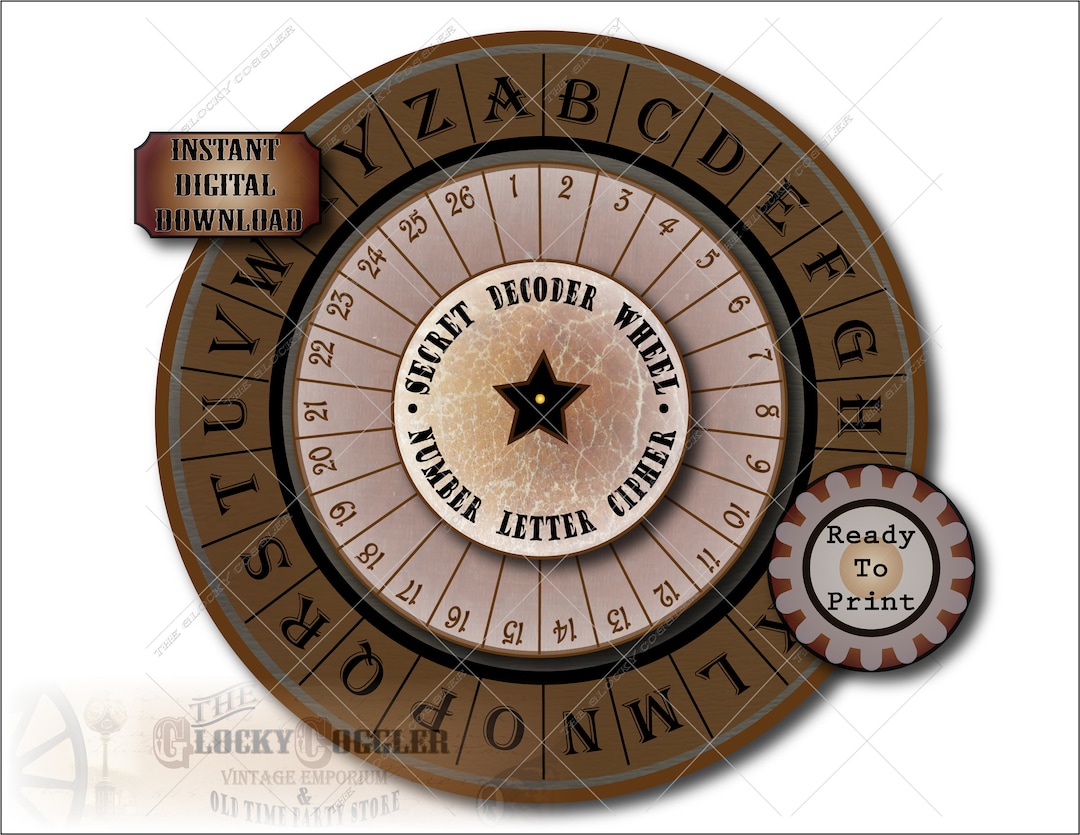 Secret Decoder Wheel Escape Room Printable Puzzle Cipher ~ 3 JPG Files ...