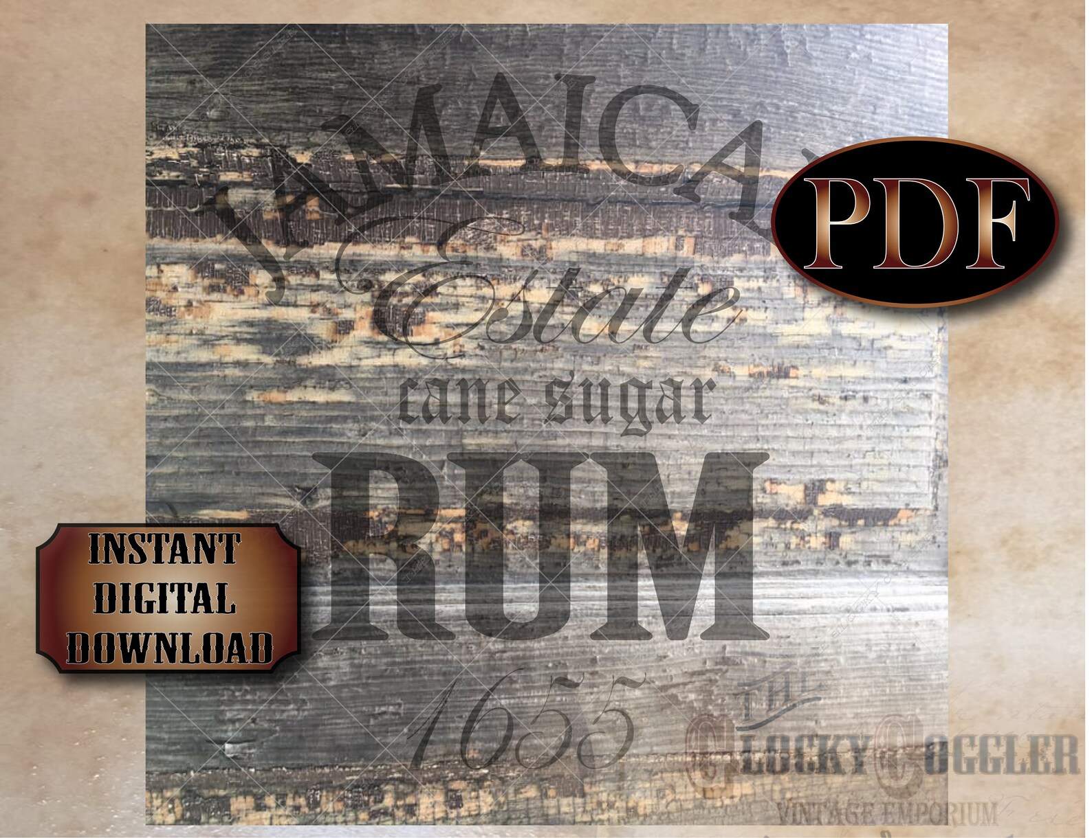 5 Caribbean Rum Crate Labels Printable PDFs 12X12 | Etsy