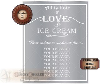 Ice Cream Flavors Sign - Etsy