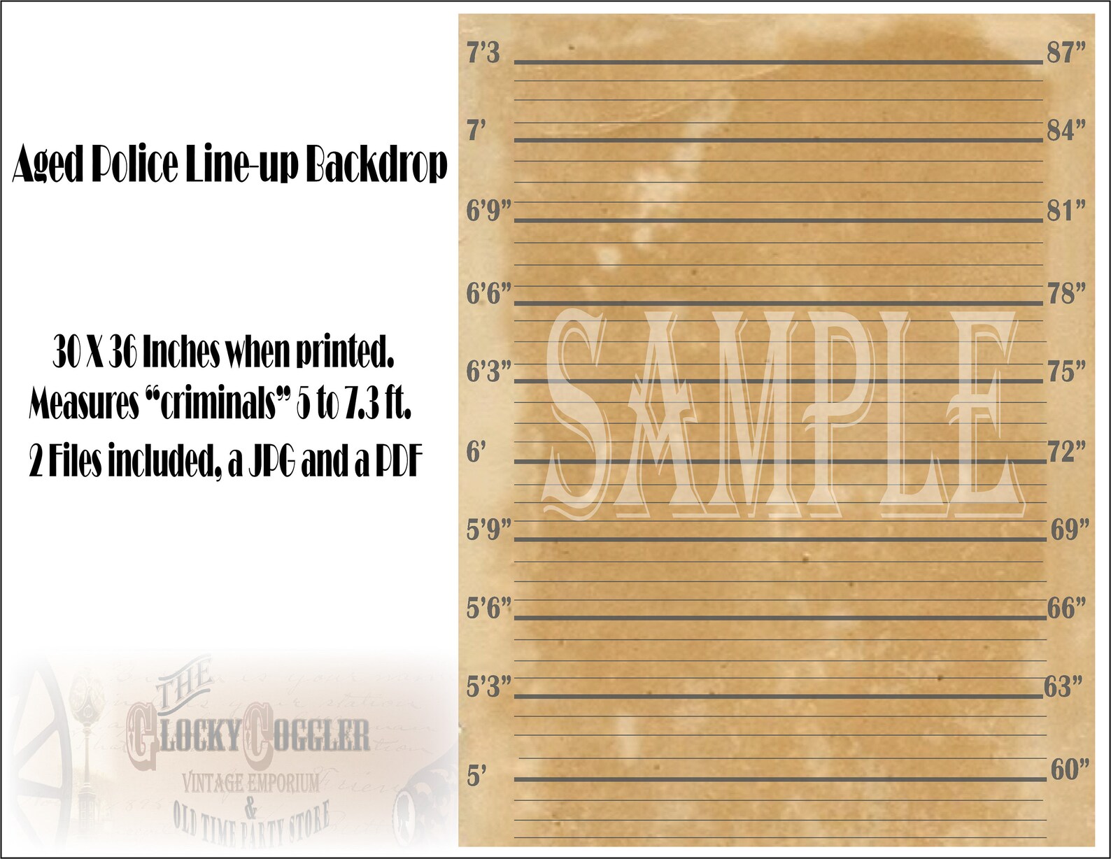 Aged Police Backdrop Mug Shot Photo Booth Printable | Etsy