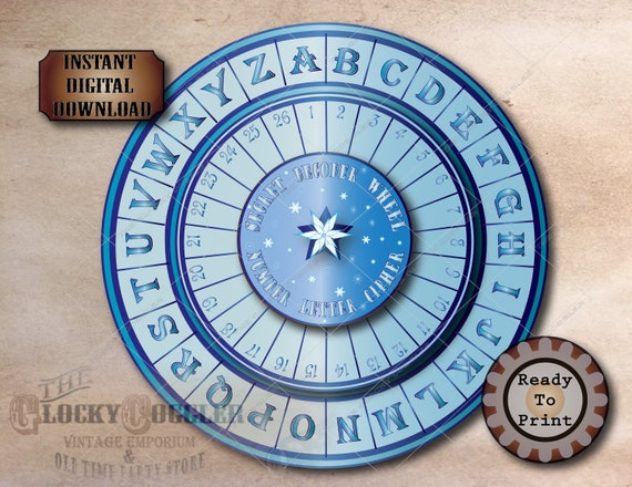 Secret DECODER WHEEL Printable 2 JPG Set Holiday Escape Room - Etsy