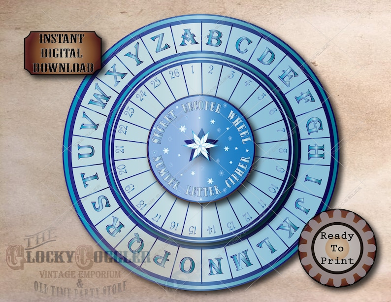 Christmas Secret DECODER WHEEL Printable 2 JPG Set Holiday - Etsy