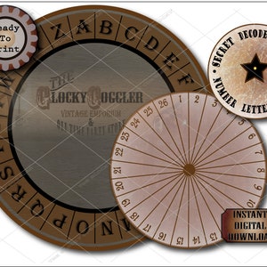 Secret Decoder Wheel Escape Room Printable Puzzle Cipher ~ 3 JPG Files ...