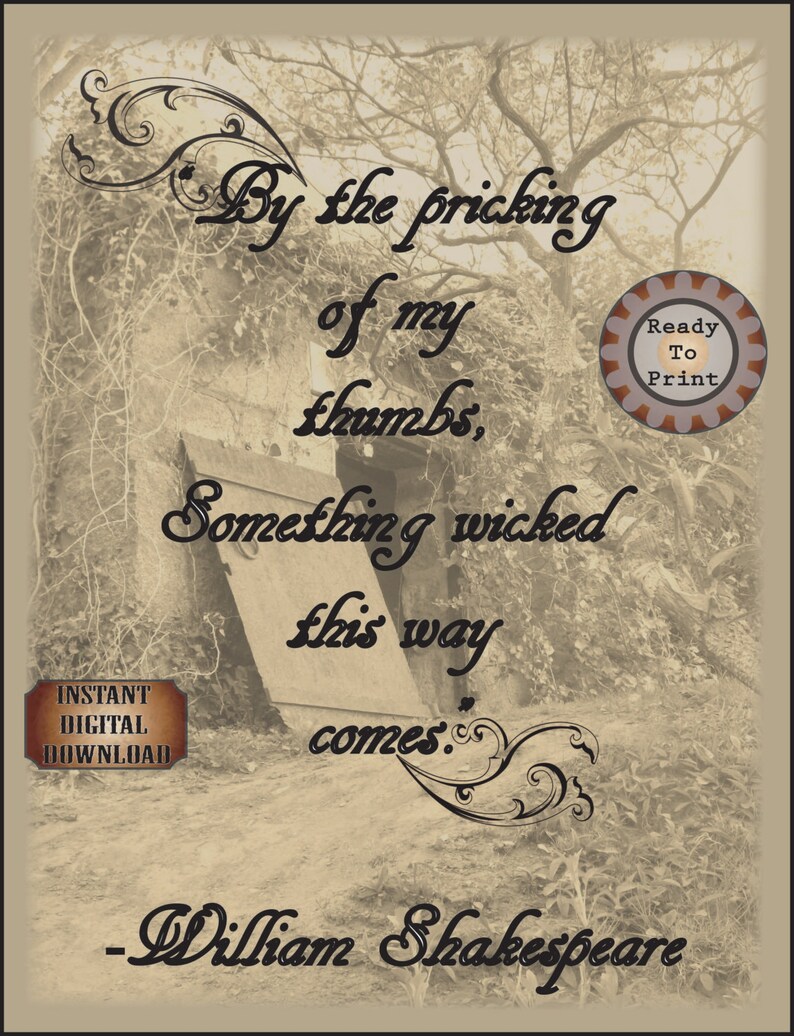 Open Tomb Printable Halloween Party Sign Shakespeare Quote - Etsy