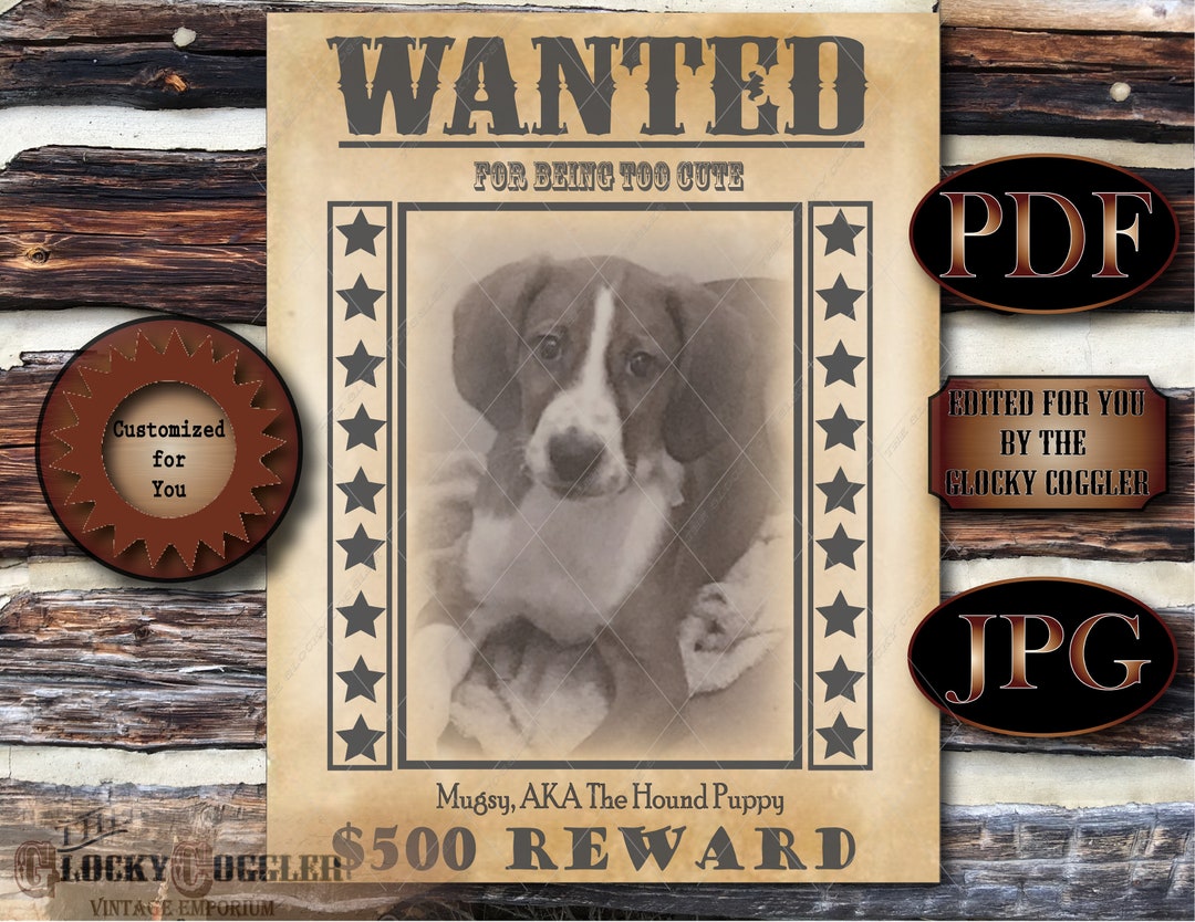 PET WANTED POSTER Printable Set Jpg Pdf Files Personalized - Etsy
