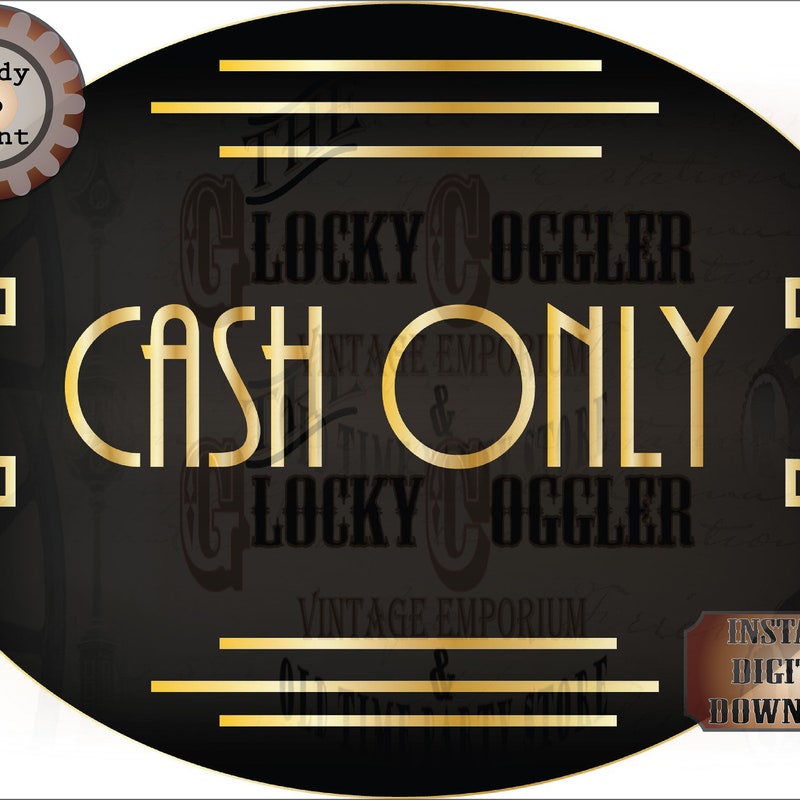 Cash Only Sign - Etsy