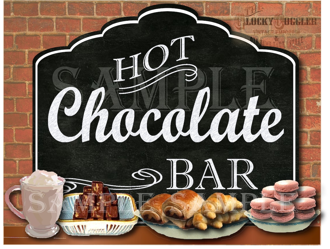Hot Chocolate Bar Printable Buffet Sign ~ 20x24" PDF ~ Chalkboard Art ...