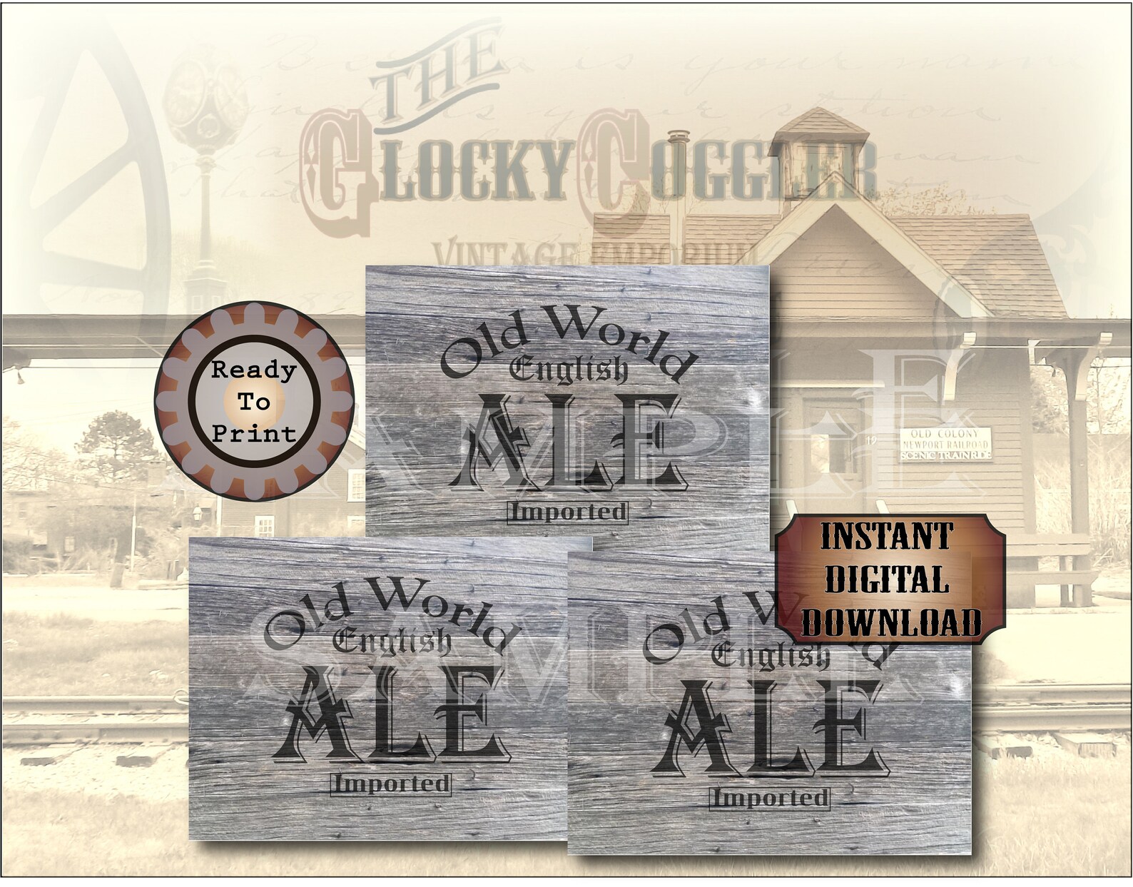 OLD ENGLISH ALE Crate Label One 18x24 Pdf Weathered | Etsy