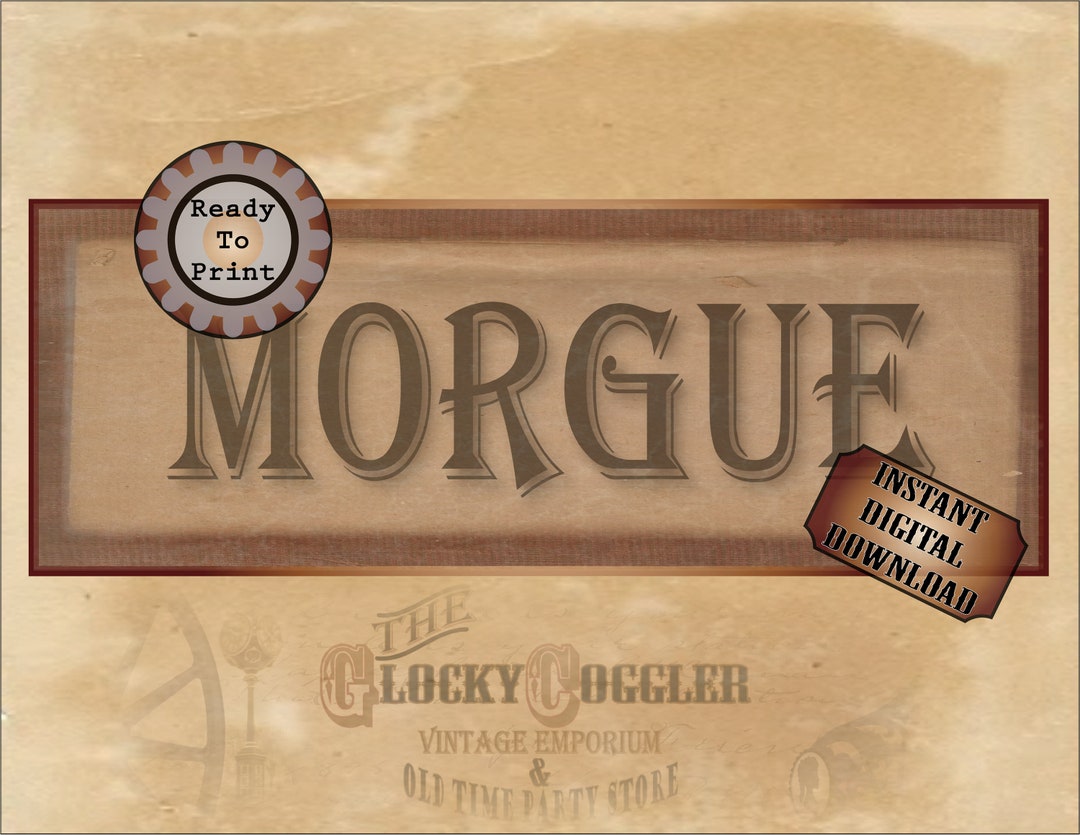 MORGUE Asylum Printable Party Prop ~ JPG Digital File ~ Creepy Goth ...