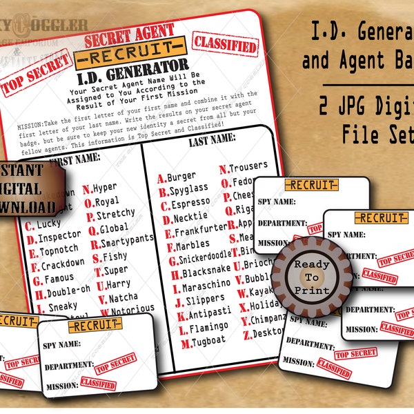 Spy Party Badges - Etsy