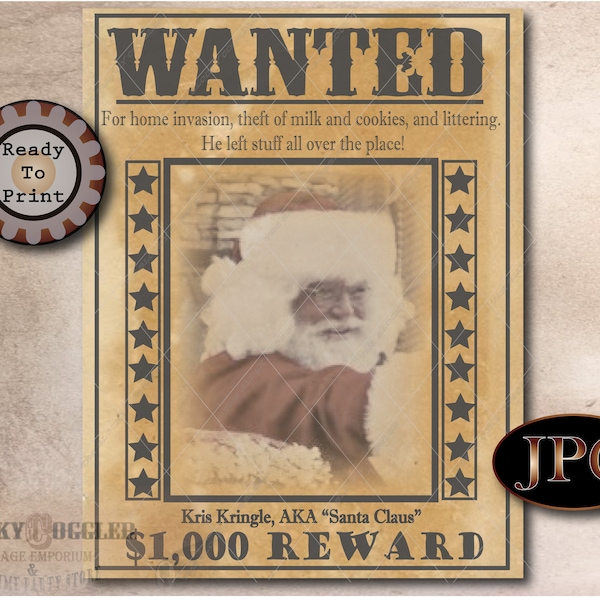 Santa Wanted Poster - Etsy