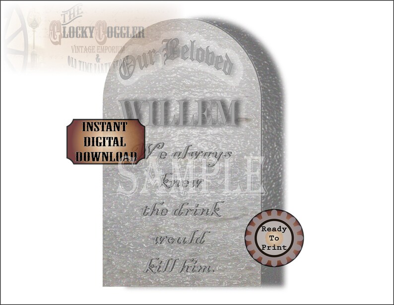 5 Gravestones Printable Halloween Decorations Wild West - Etsy