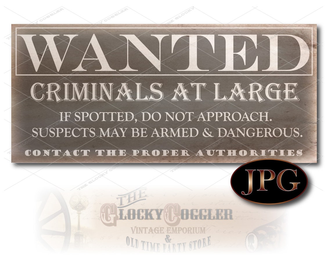 10 Custom WANTED POSTER Printable JPG Files Wedding New | Etsy