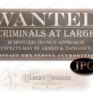 10 Custom WANTED POSTER Printable JPG Files ~ Wedding, New Year's ...