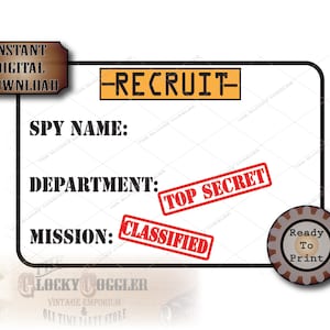 Spy Secret Agent I.D. Digital Set MURDER MYSTERY Detective Party Props ...