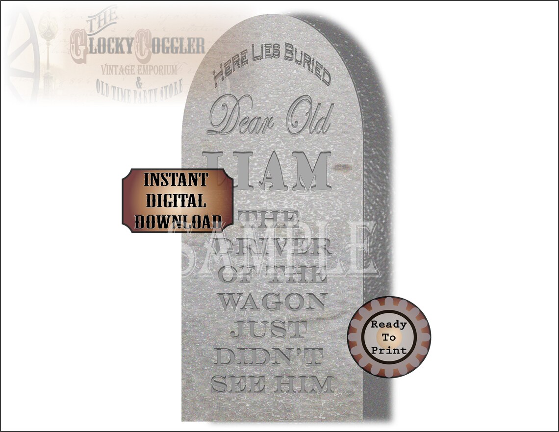 5 Gravestones Printable Halloween Decorations Wild West | Etsy