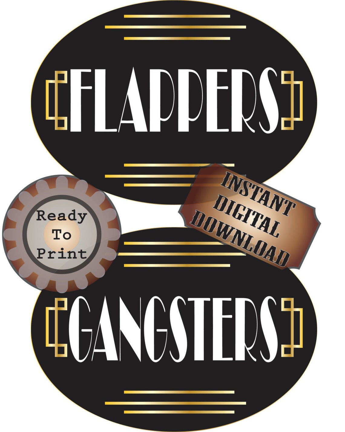 Flappers Gangsters Restroom Door Signs Printable Gatsby Party - Etsy