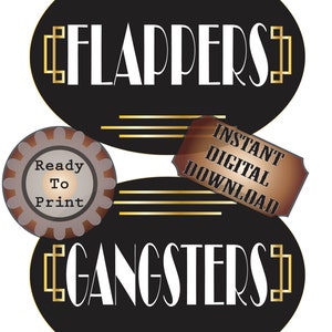 Flappers Gangsters Restroom Door Signs Printable Gatsby Party Art Deco ...