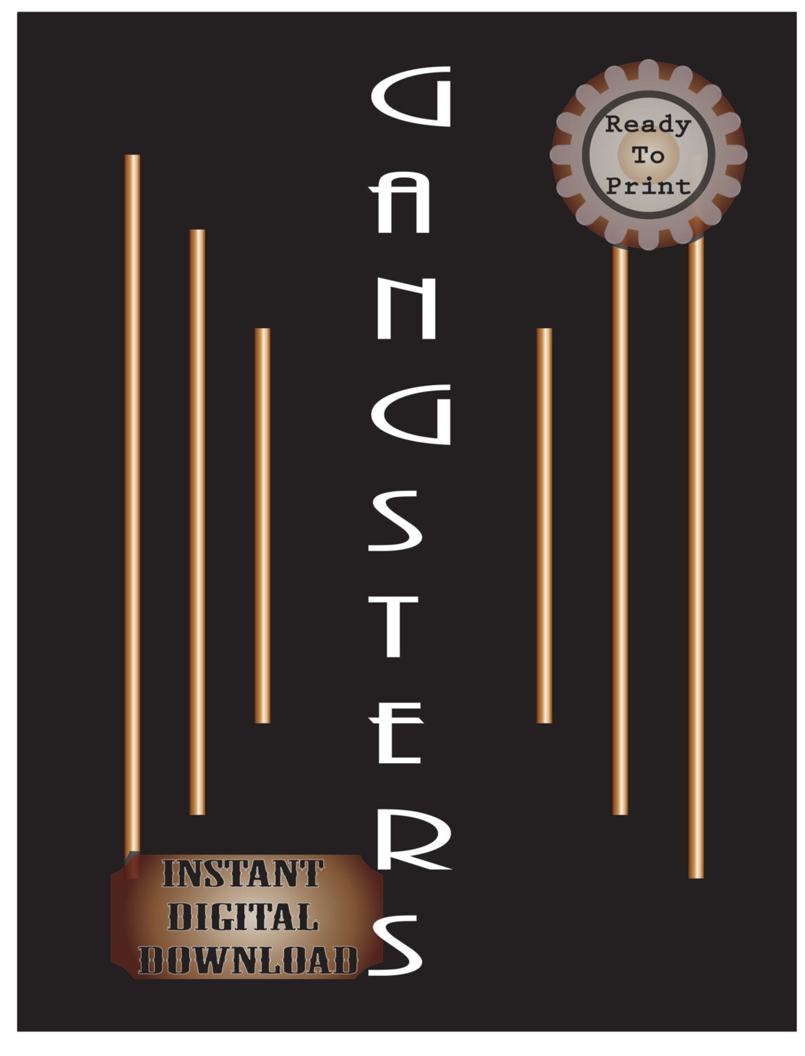 Gangsters Sign Printable Prohibition Gatsby Era Roaring 20s Men's ...