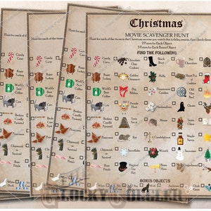 Christmas Movie SCAVENGER HUNT Printable File Family Night Social ...